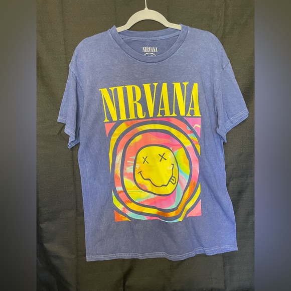 NIRVANA | Shirts | Nwot Blue Nirvana Band Tshirt | Poshmark